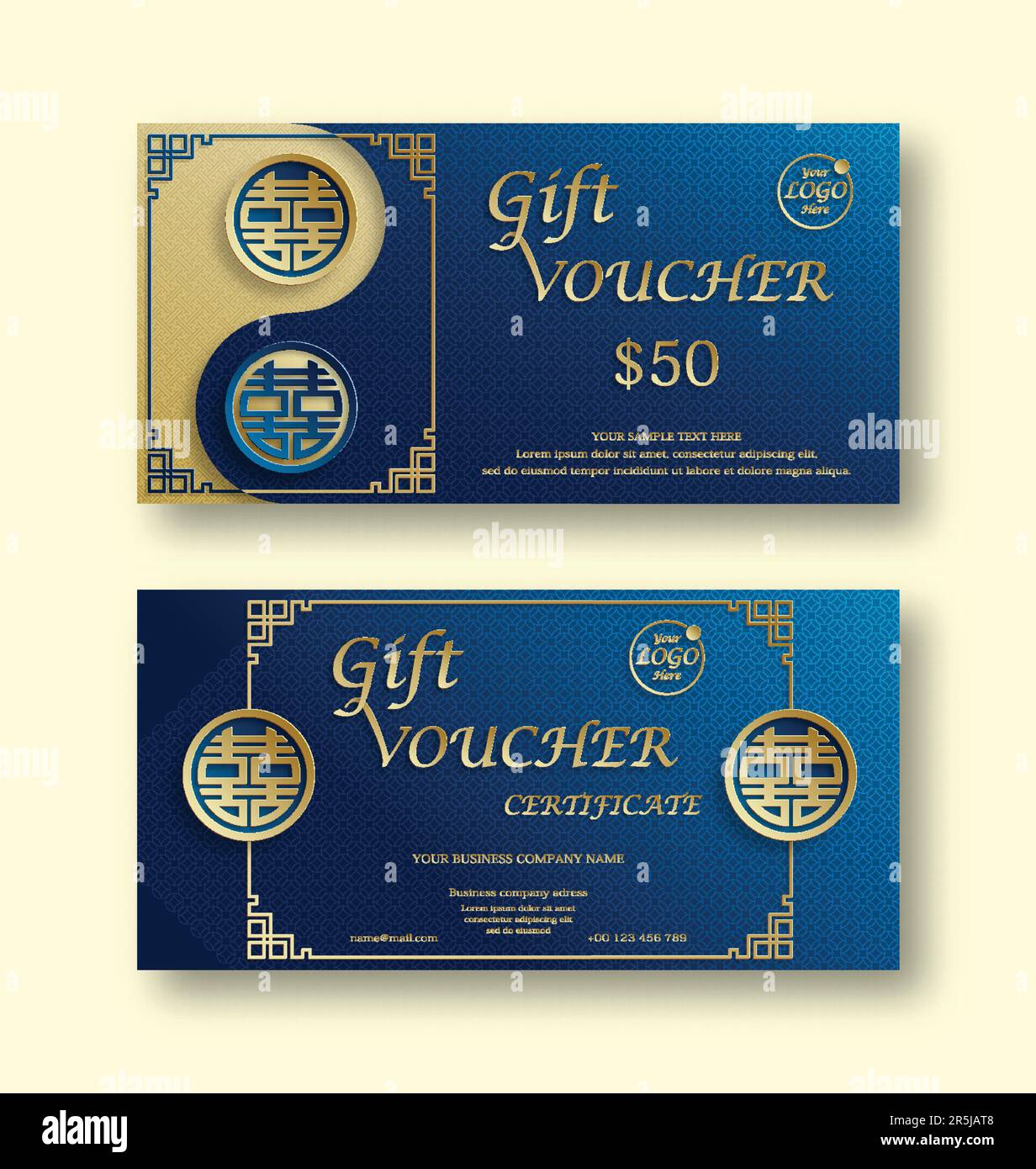 Gift voucher certificate coupon template for advertising, gold luxury ...