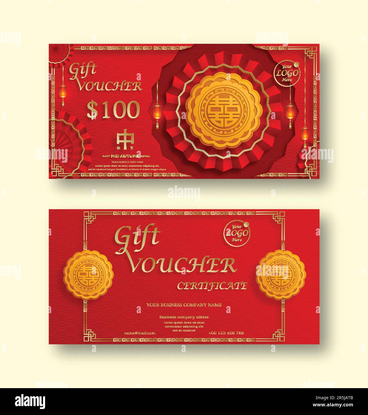 Gift voucher certificate coupon template for advertising, gold luxury ...