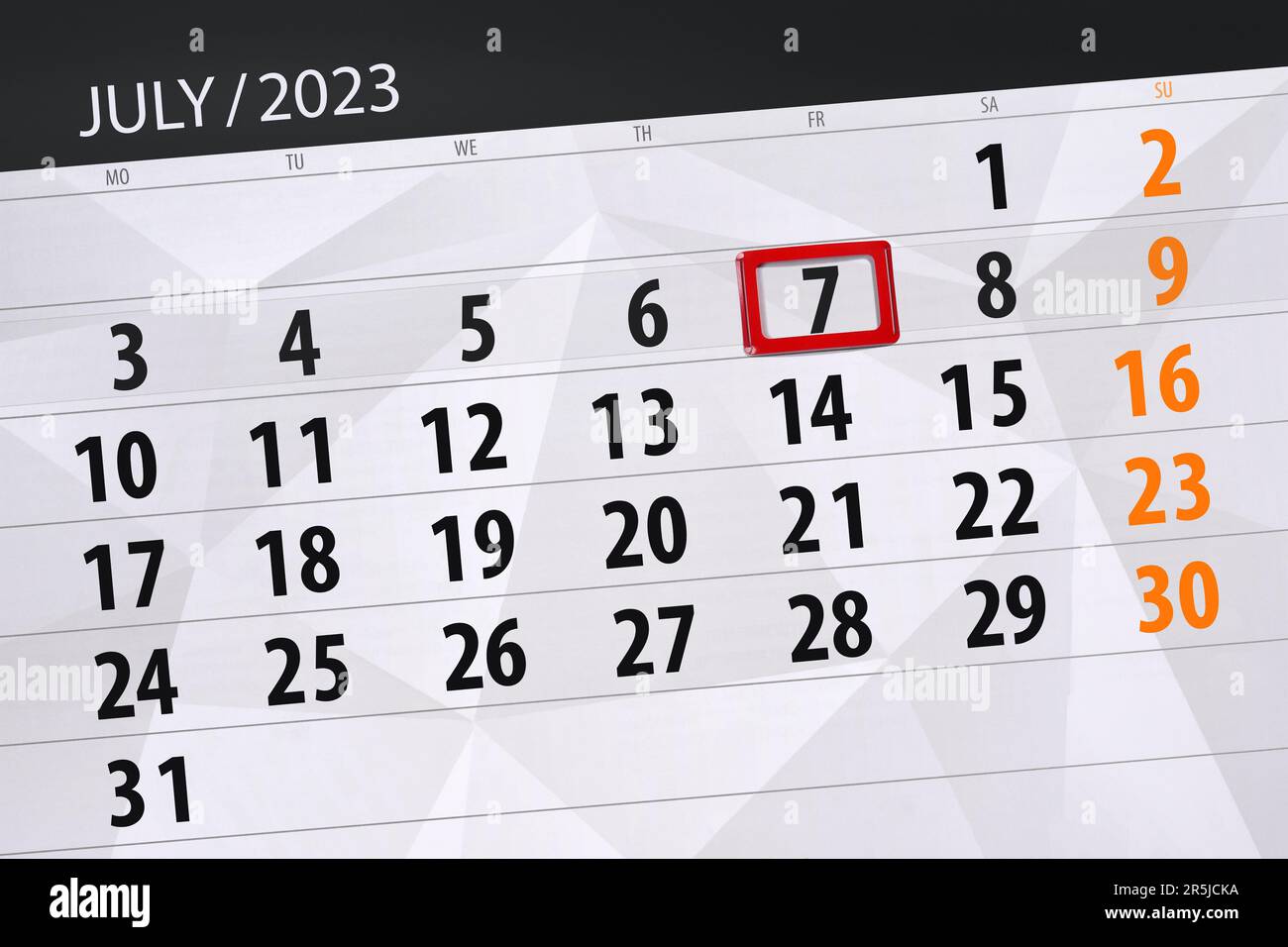 Calendar 2023, deadline, day, month, page, organizer, date, July ...