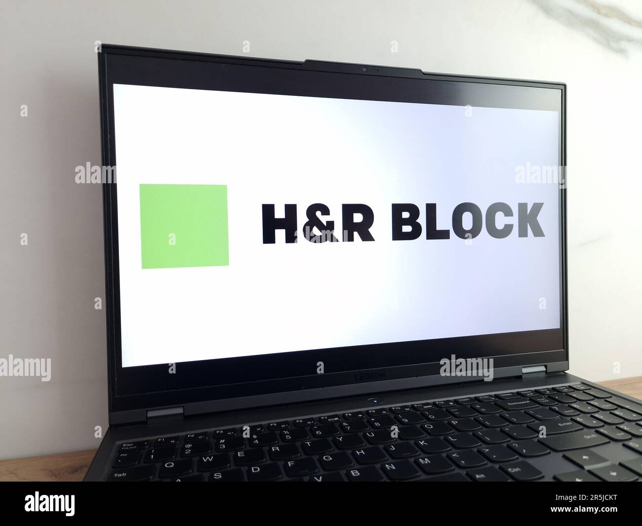 Konskie, Poland - May 28, 2023: HR Block tax preparation company logo ...