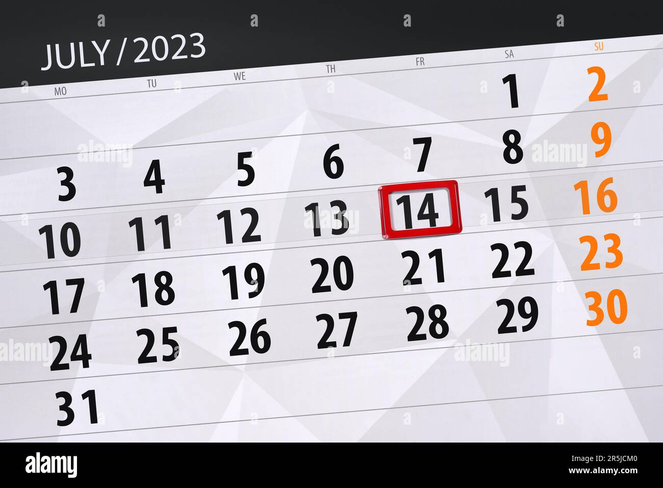 Calendar 2023, deadline, day, month, page, organizer, date, July ...