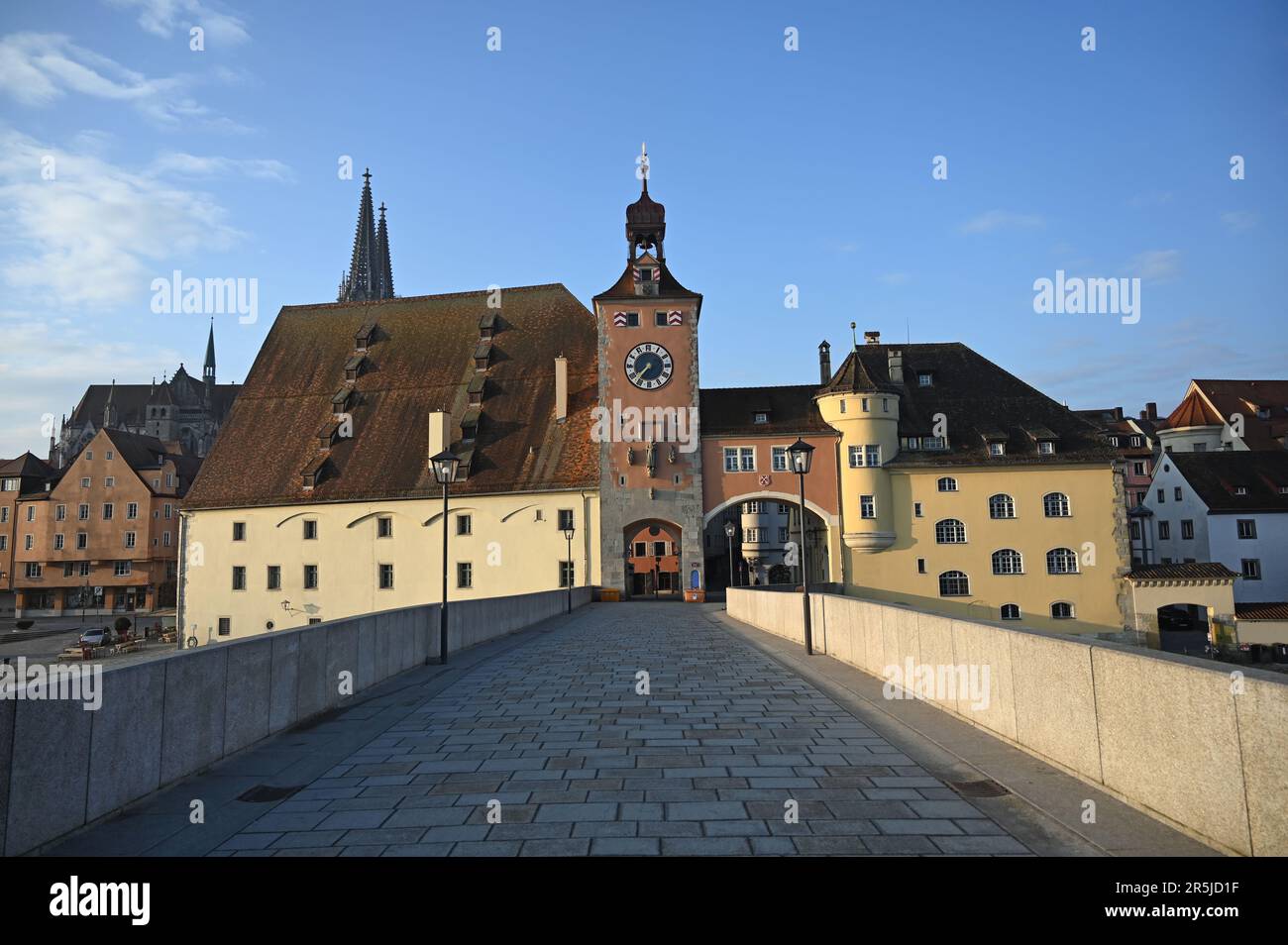 Stone bridge in Regensburg Germany Stock Photo - Alamy