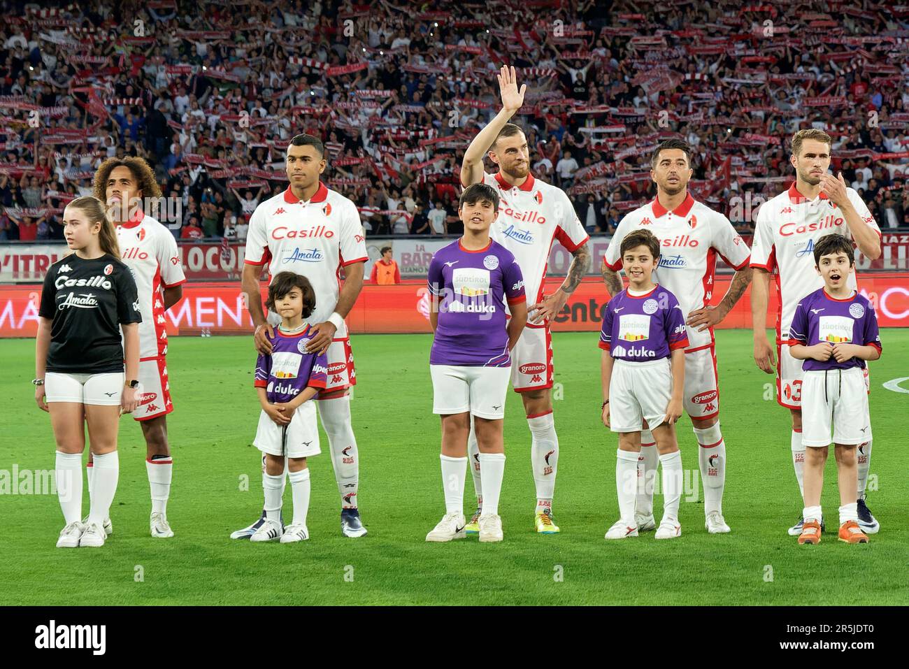 Bari, Italy. 02nd June, 2023. SSC Bari teams lined up during Play Off ...