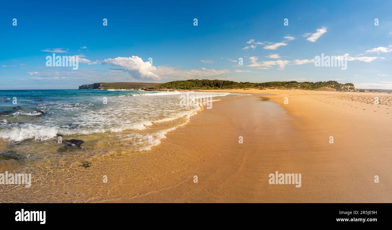 A panoramic image of Marley Beach, an unpatrolled surf beach on the ...