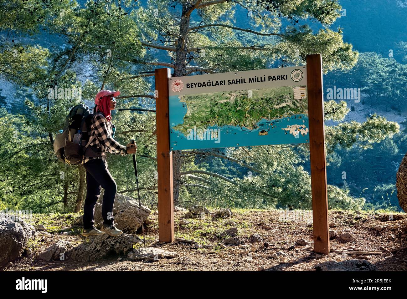 Trekking through the mountains on the Lycian Way, Antalya, Turkey Stock ...