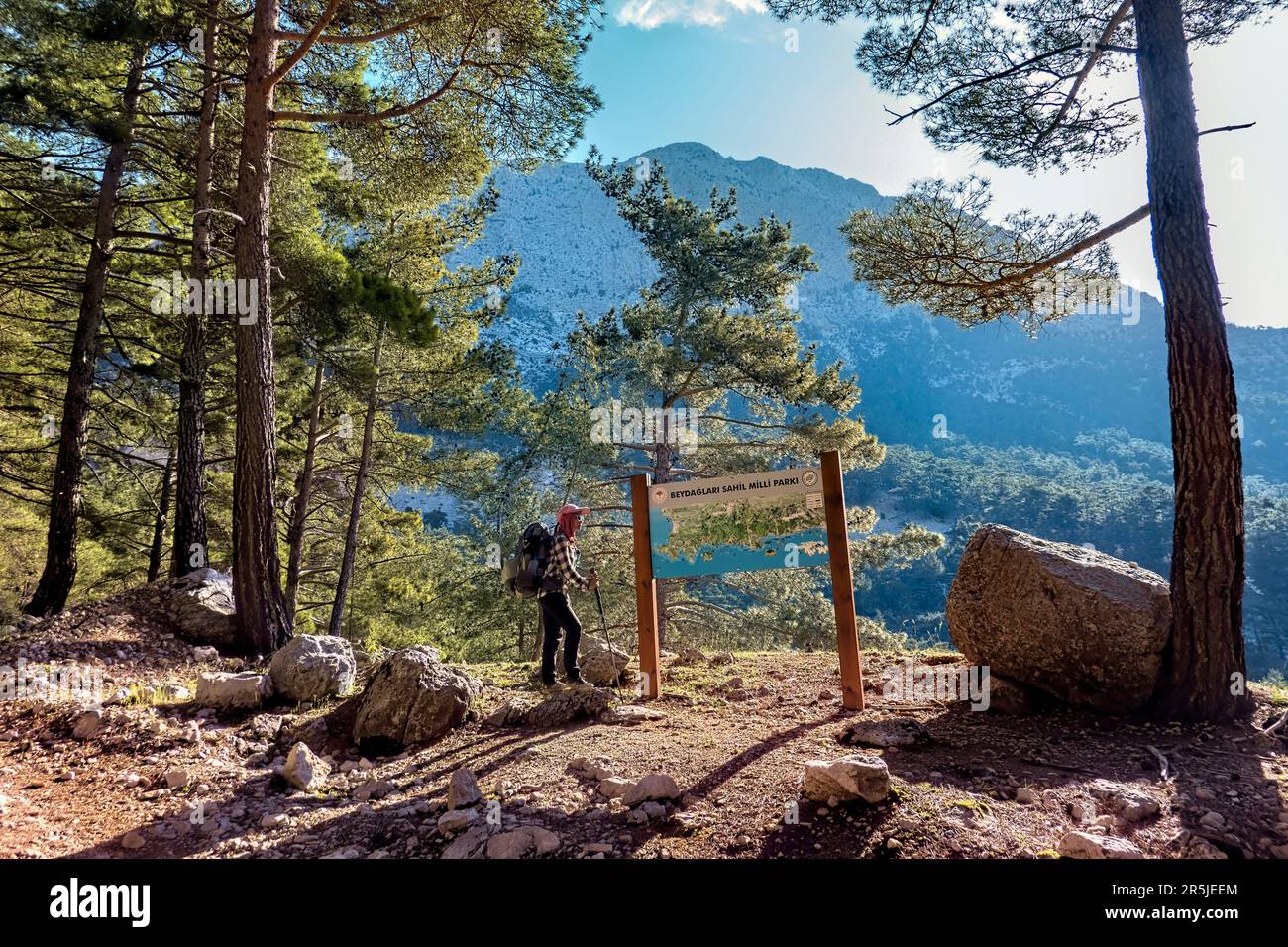 Trekking through the mountains on the Lycian Way, Antalya, Turkey Stock ...