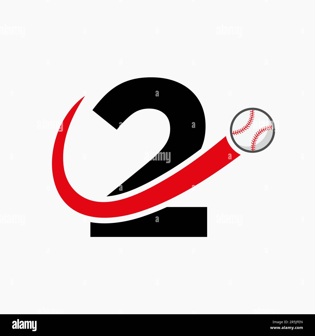 Letter 2 Baseball Logo Concept With Moving Baseball Icon Vector ...