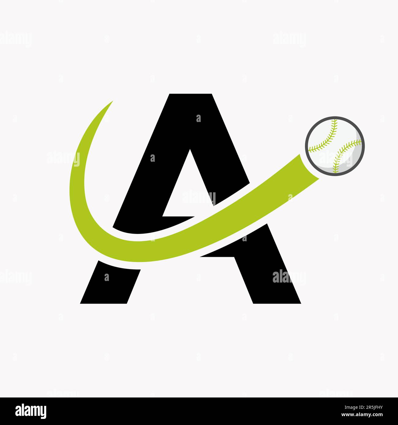 Letter A Baseball Logo Concept With Moving Baseball Icon Vector ...