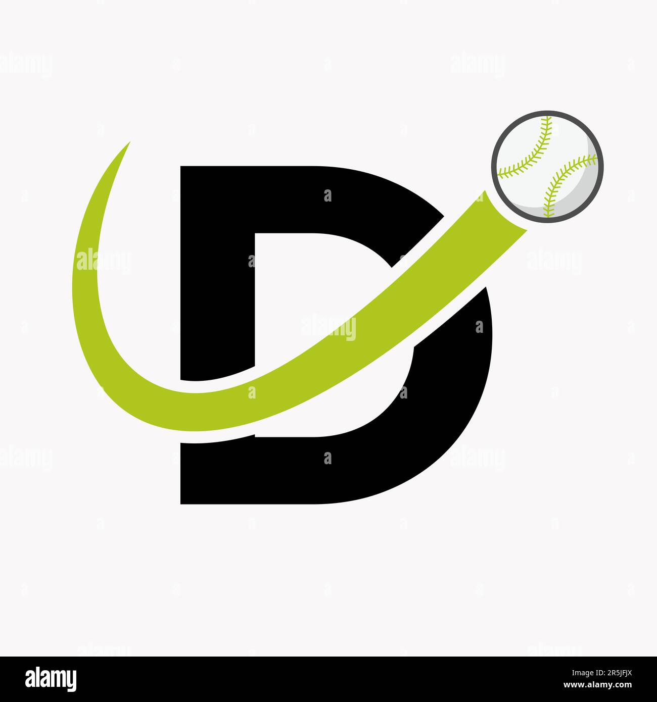 Letter D Baseball Logo Concept With Moving Baseball Icon Vector ...