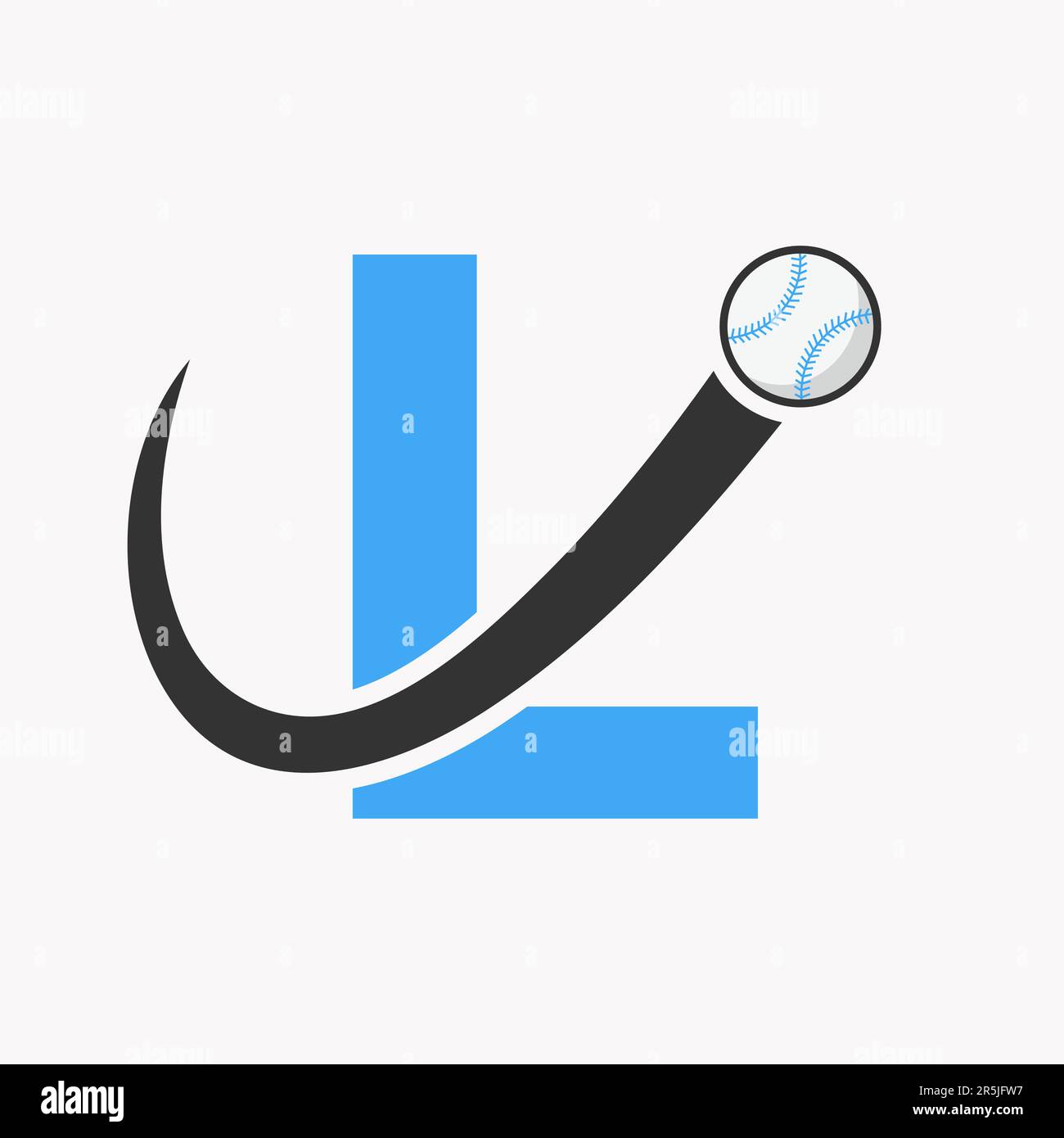 Letter L Baseball Logo Concept With Moving Baseball Icon Vector ...
