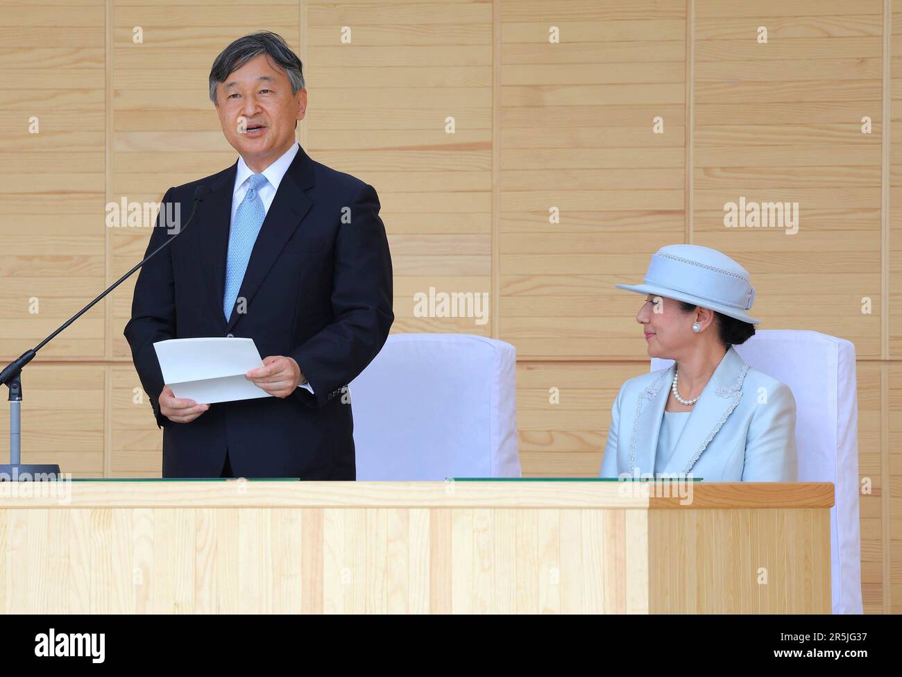Japanese Emperor Naruhito and Empress Masako attend the 73rd National ...