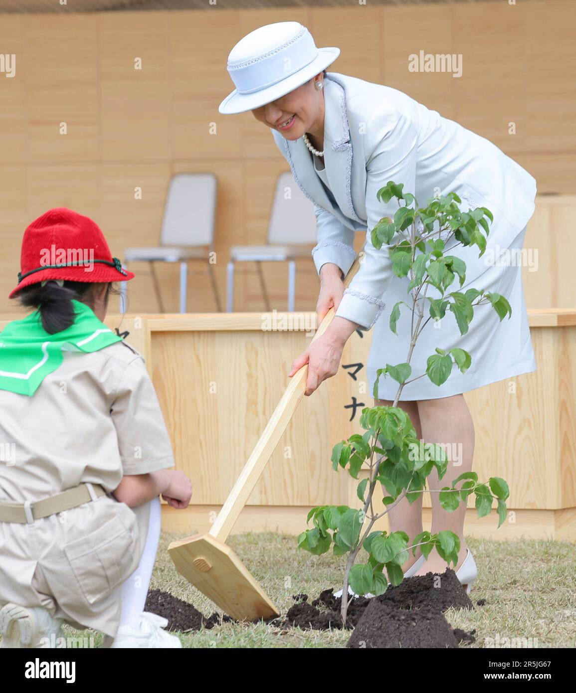 Empress Masako attends the 73rd National Tree Planting Festival in ...