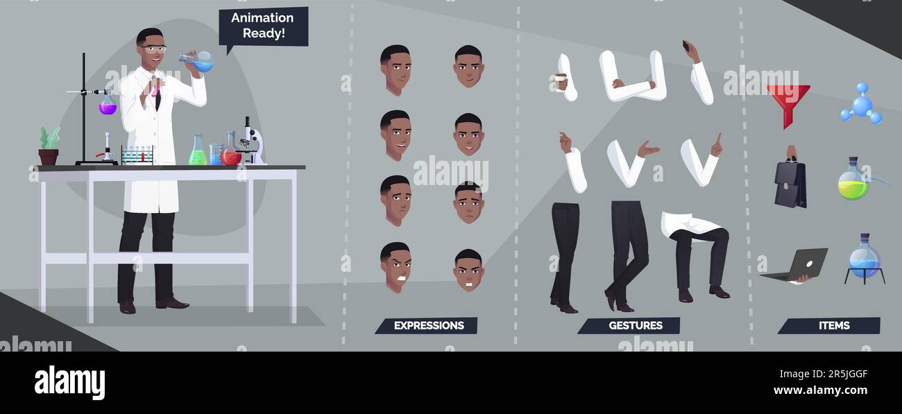 Stylized Scientist, Chemist Character Creation Kit with Facial ...