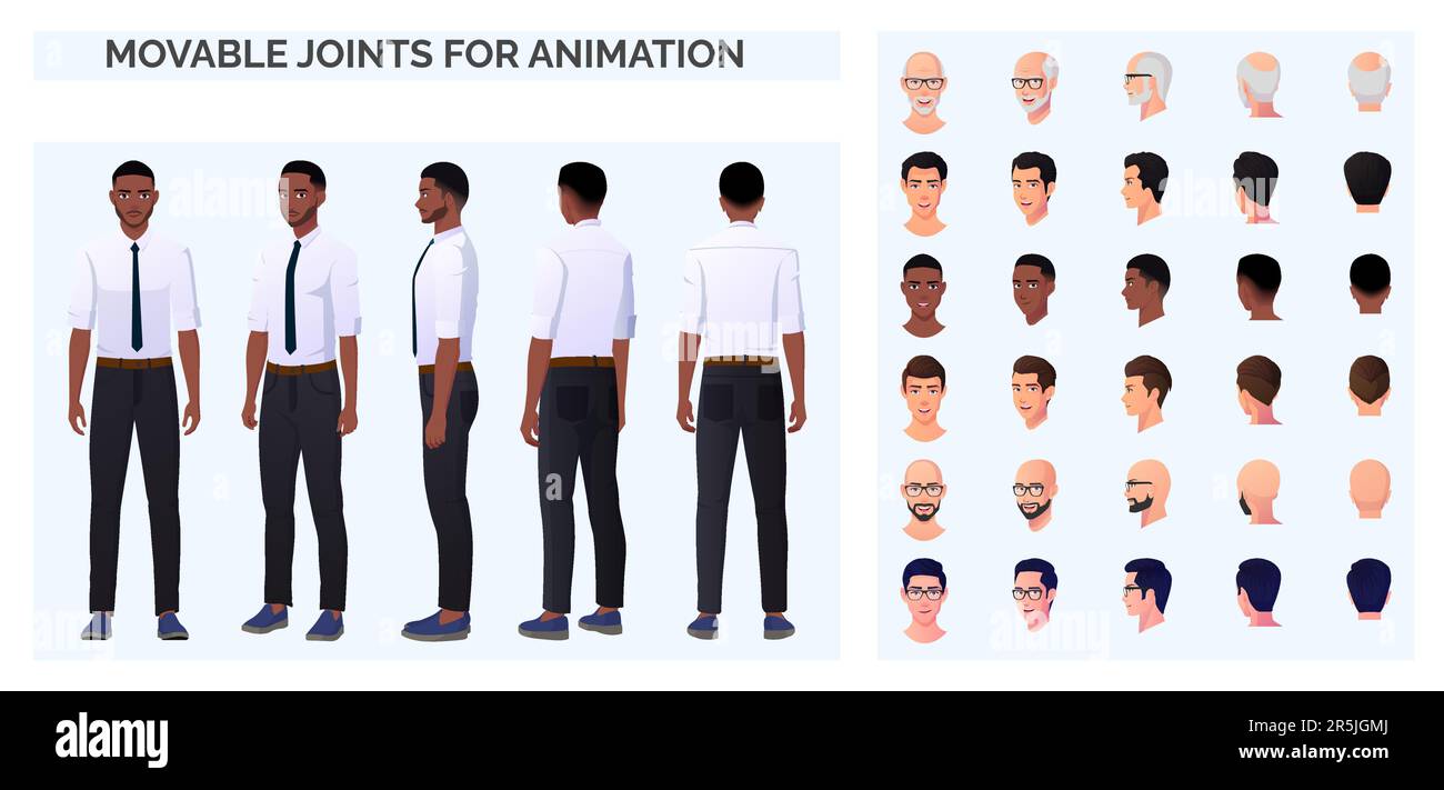 Business Man Character Creation Pack with man wearing Formal Shirt and ...