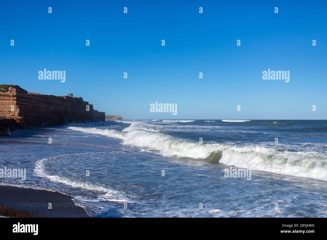 Beautiful beach with cliffs in Chapadmalal, Mar del Plata Argentina ...