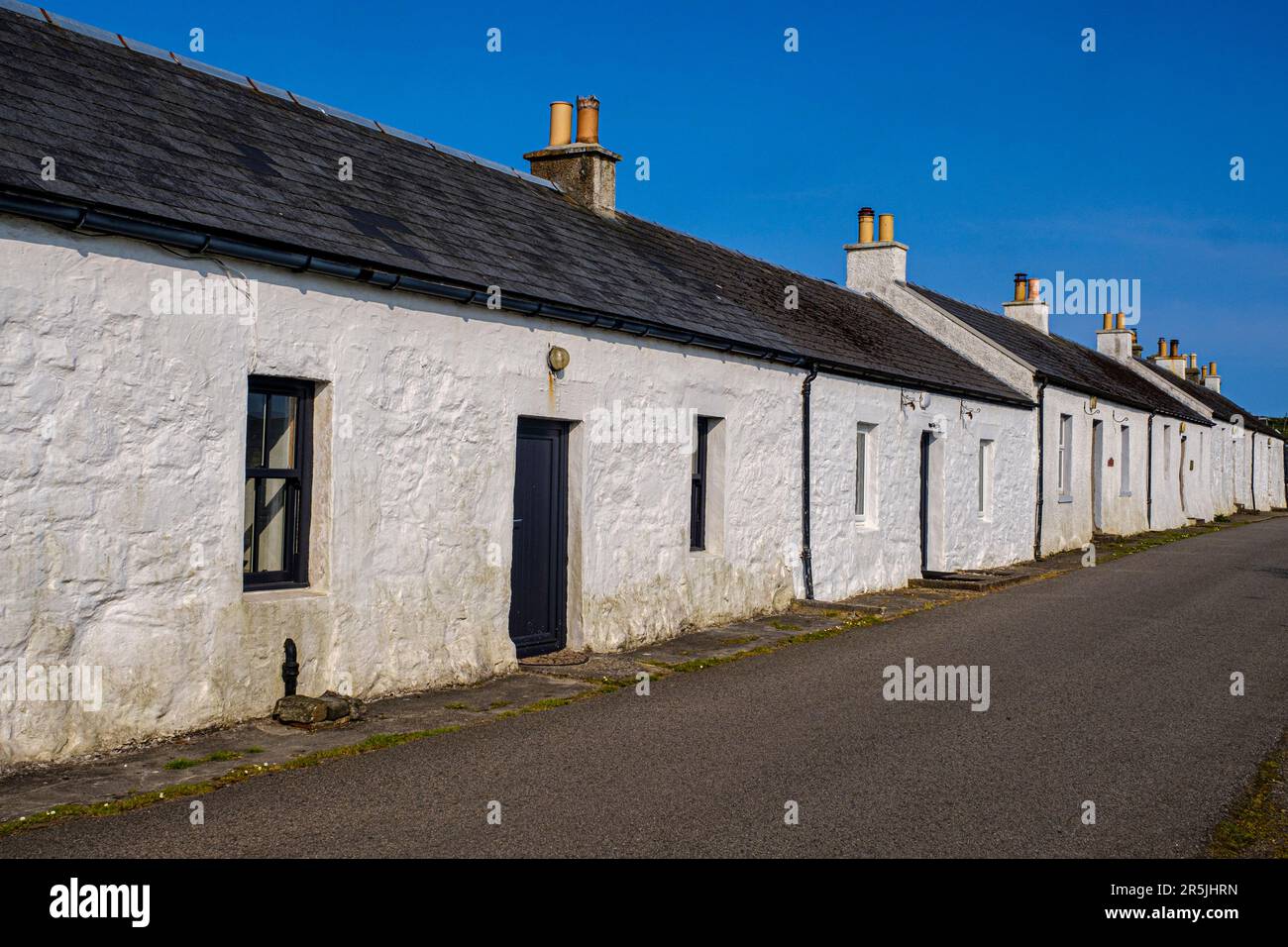 A row of cottages in the main settlement on the Island of Coll ...