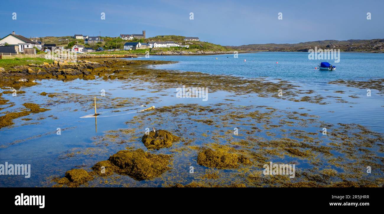 A view towards the main settlement on the Island of Coll, Scotland ...