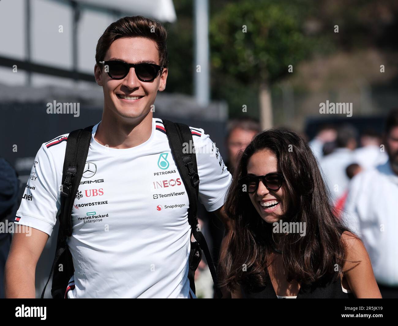 George Russell during the arrival of the pilots before the Catalunya ...