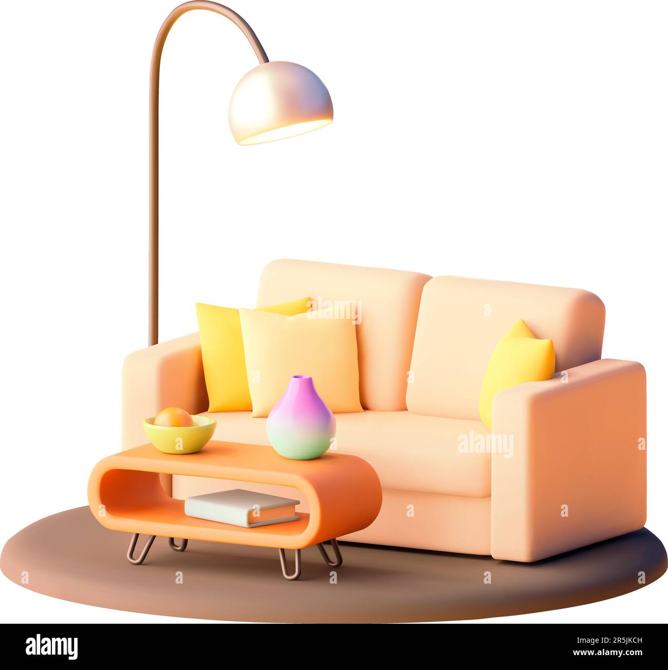 Vector sofa with coffee table illustration. Modern furniture. Sofa with ...