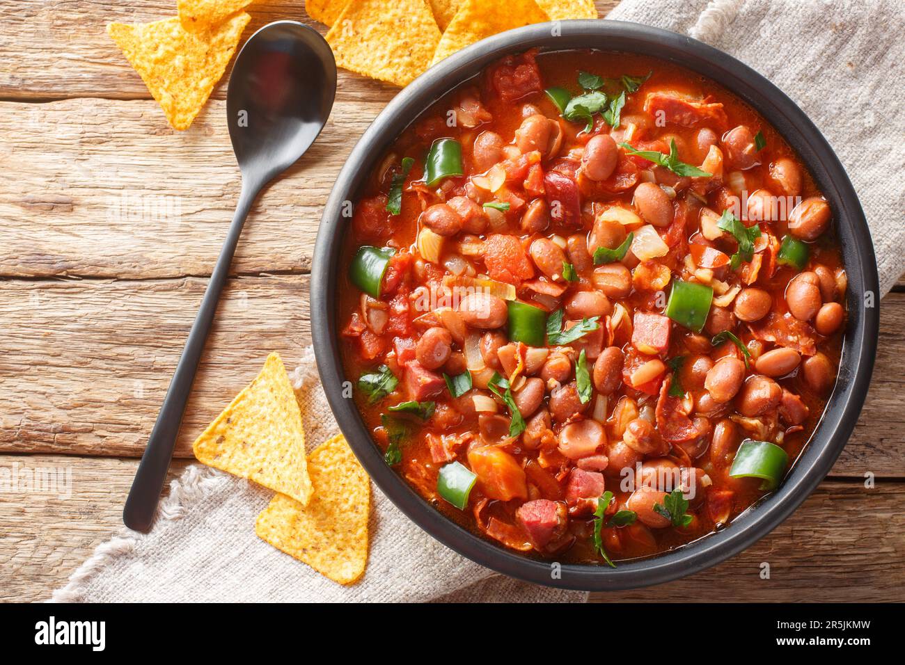Mexican Charro Beans made with pinto beans, bacon, ham, chorizo, chili ...