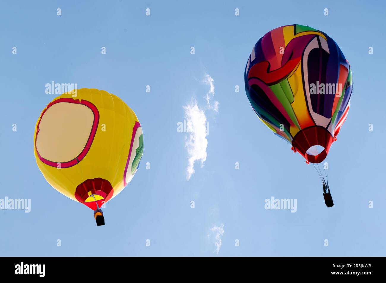 Two balloons on the background of the blue sky Stock Photo - Alamy