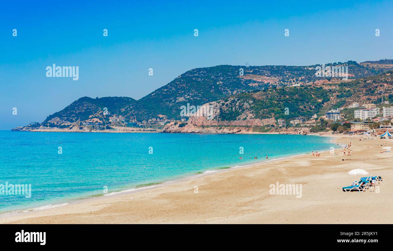Cleopatra beach with nice sand and blue sea. Alanya, Antalya, Turkey ...