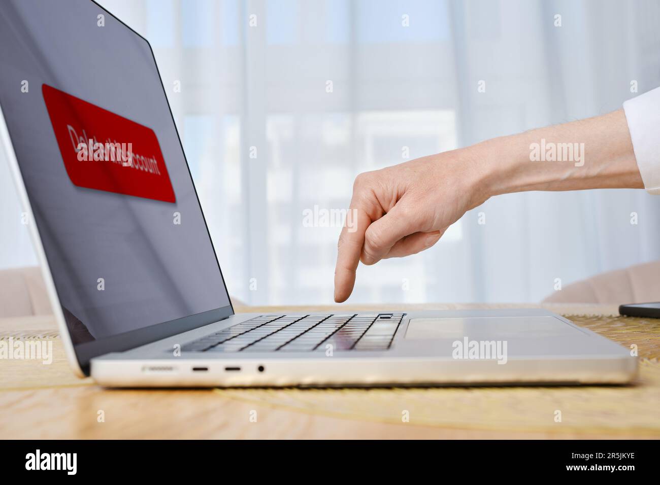 Concept of erasing digital footprint on Internet. Deleting account in ...