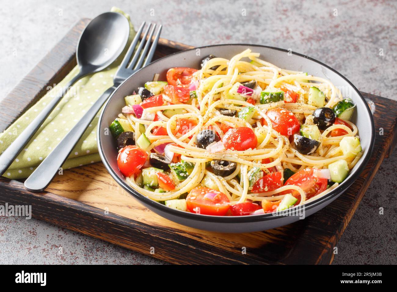 California Spaghetti Salad filled with fresh veggies and covered in a ...