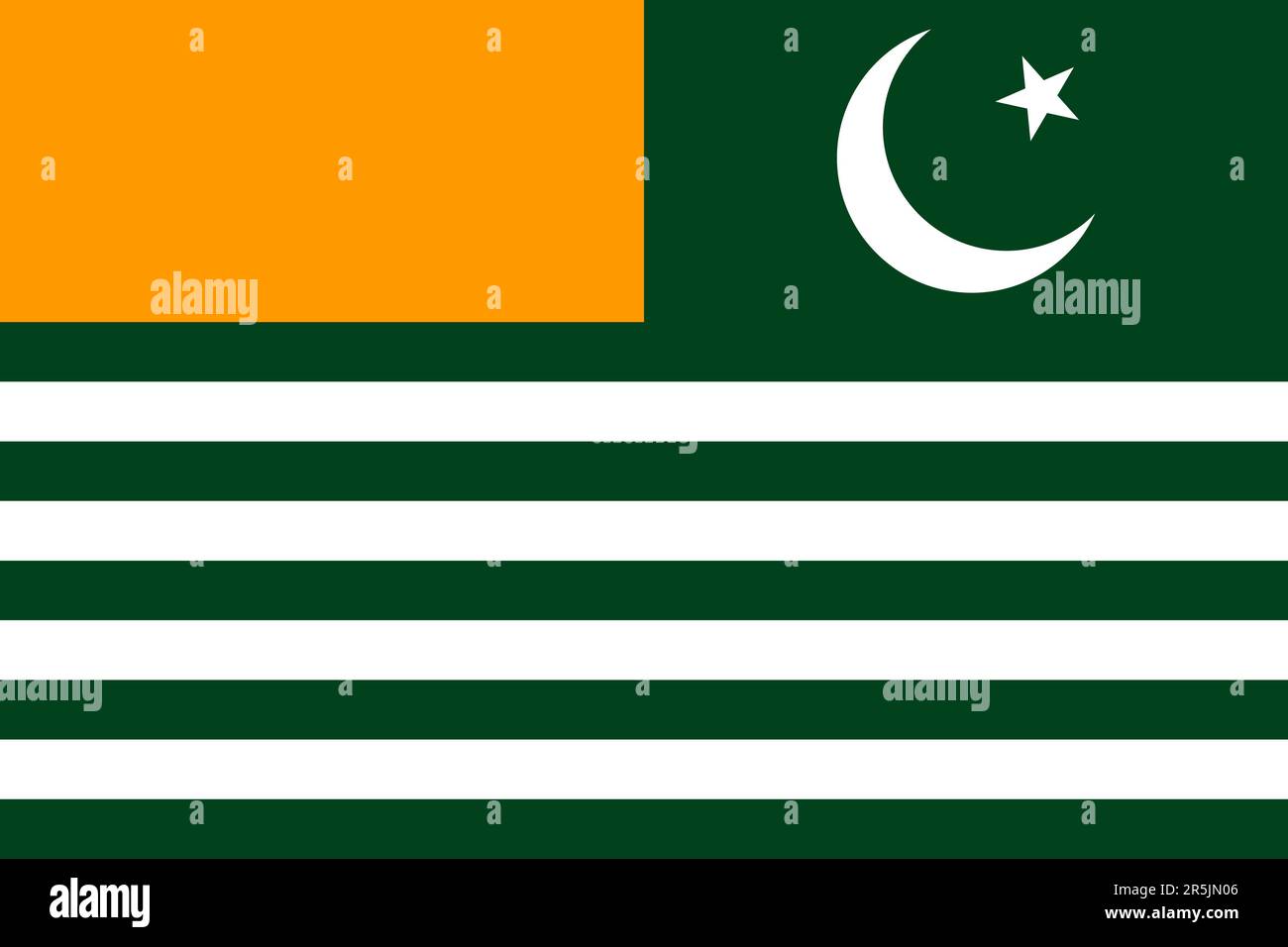 State flag of Azad Kashmir. The official colors and proportions are ...