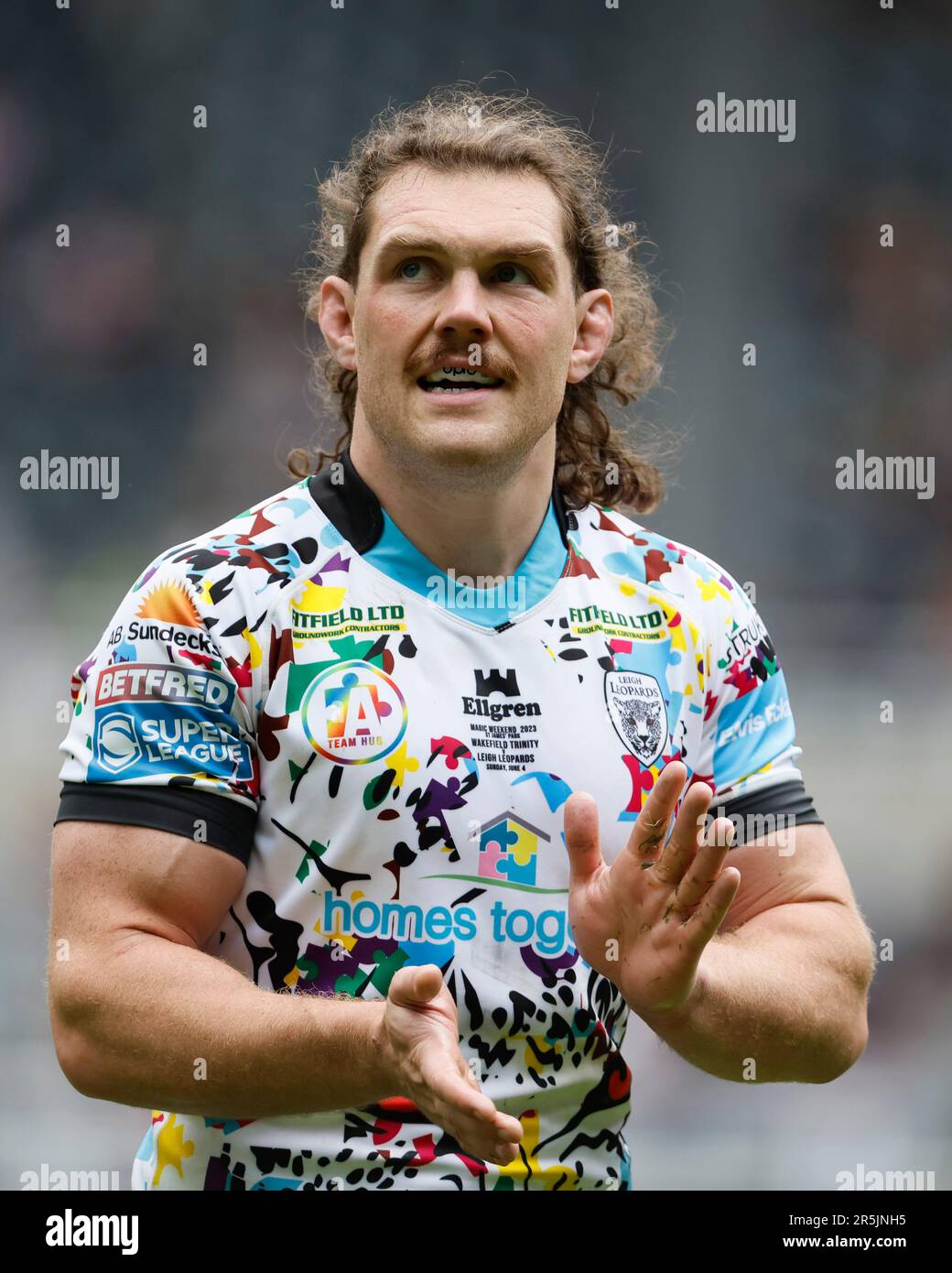 Leigh Leopards’ Robbie Mulhern looks on during the Betfred Super League ...