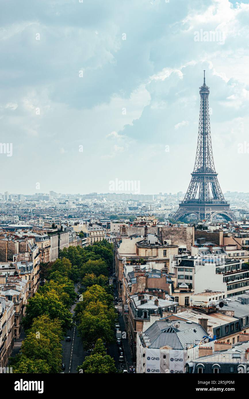 Aerial view drone eiffel tower hi-res stock photography and images - Alamy