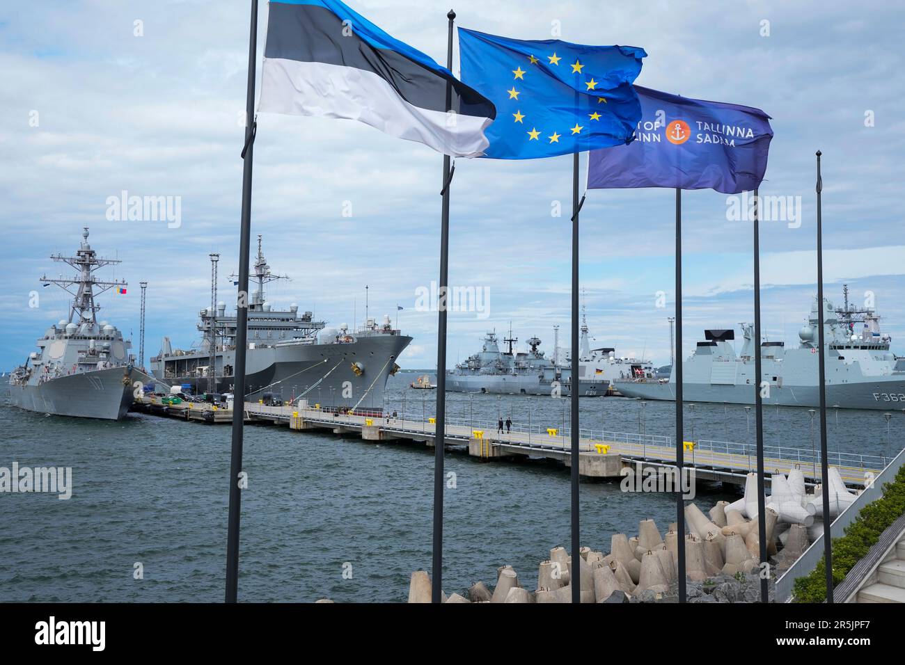 NATO warships are moored in Old Harbour in Tallinn, Estonia, Saturday ...