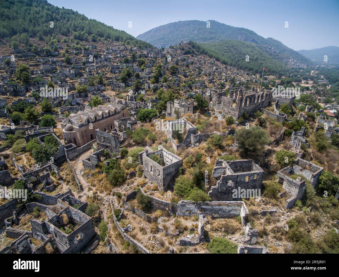 Kayakoy Ancient City Aerial View Stock Photo - Alamy