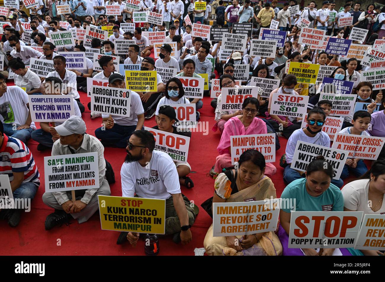 New Delhi, Delhi, India. 4th June, 2023. Members of the Meitei ...