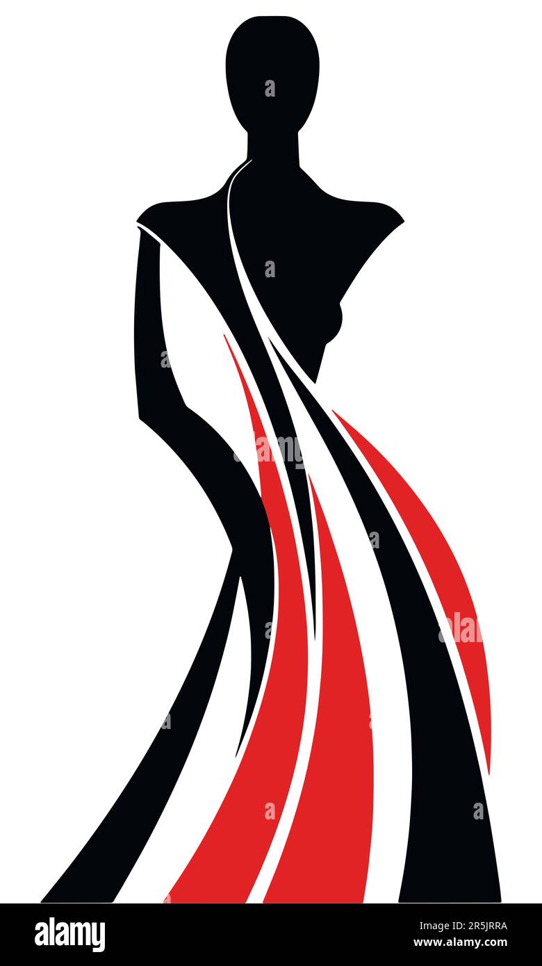 abstract geometric girl illustration isolated on white Stock Vector ...