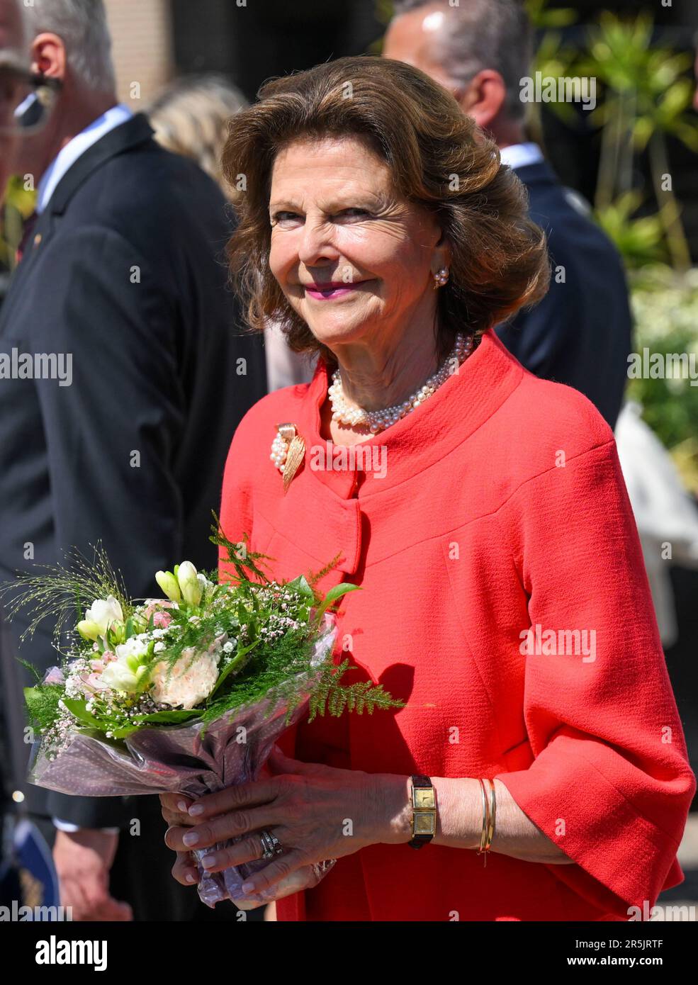 King Carl Gustaf and Queen Silvia at Gustaf Adolfs Torg during their ...