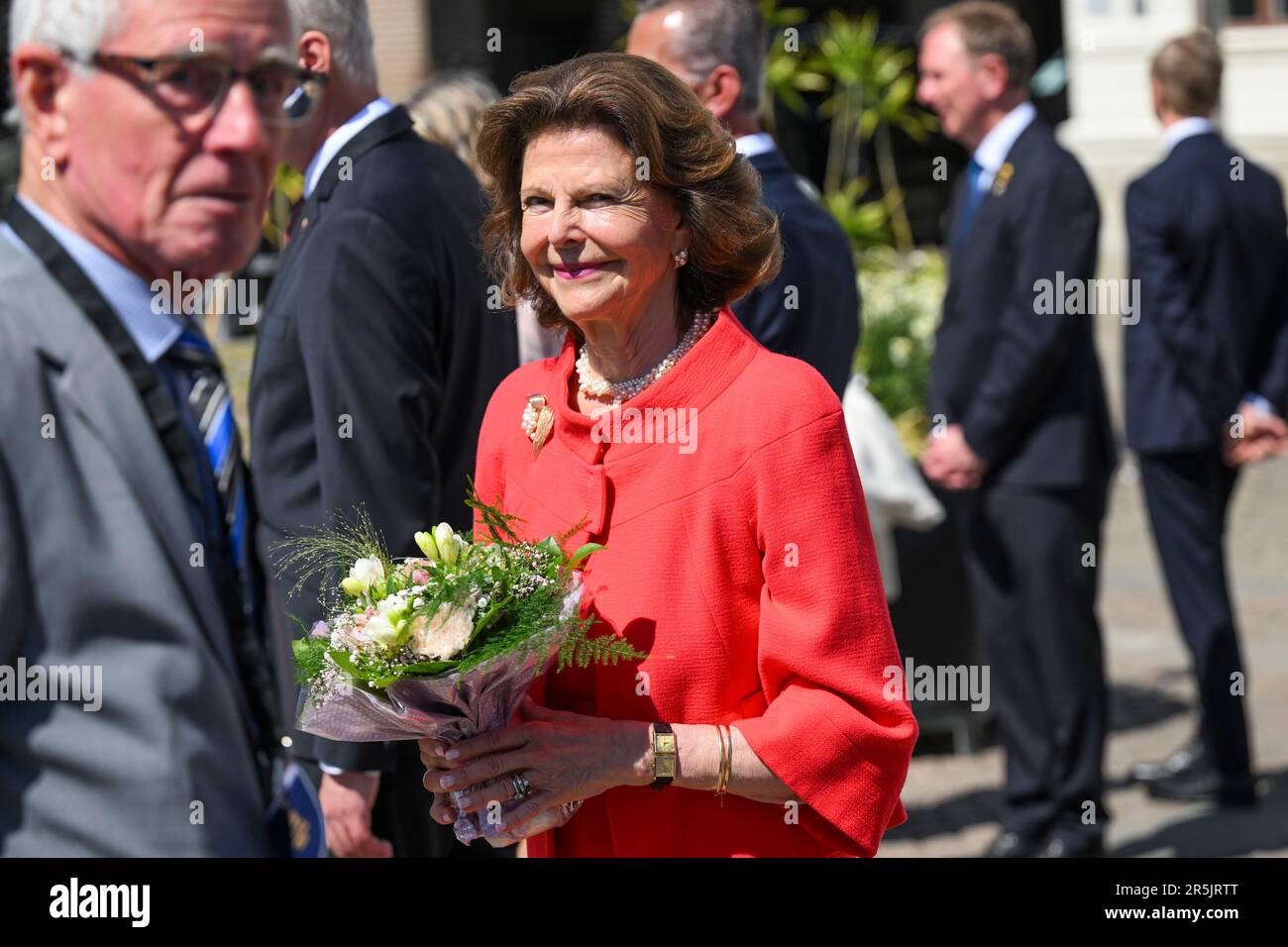 King Carl Gustaf and Queen Silvia at Gustaf Adolfs Torg during their ...