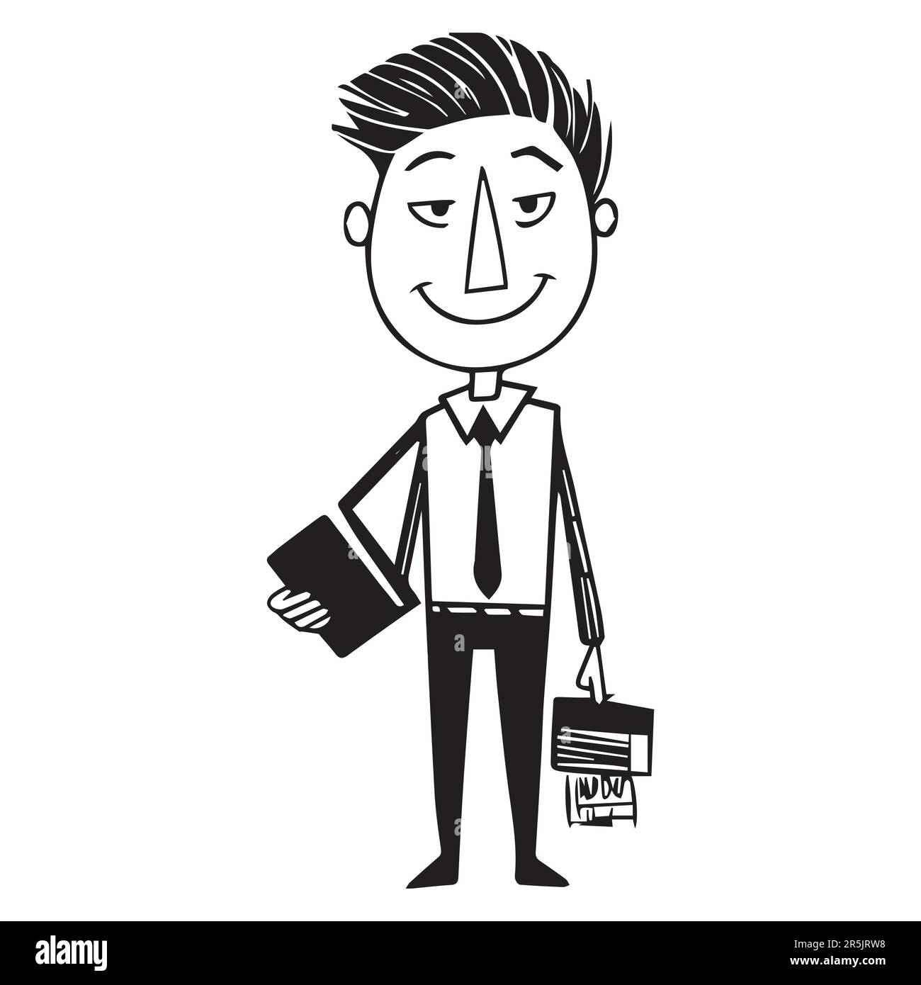 hand drawn office worker isolated on white background Stock Vector ...