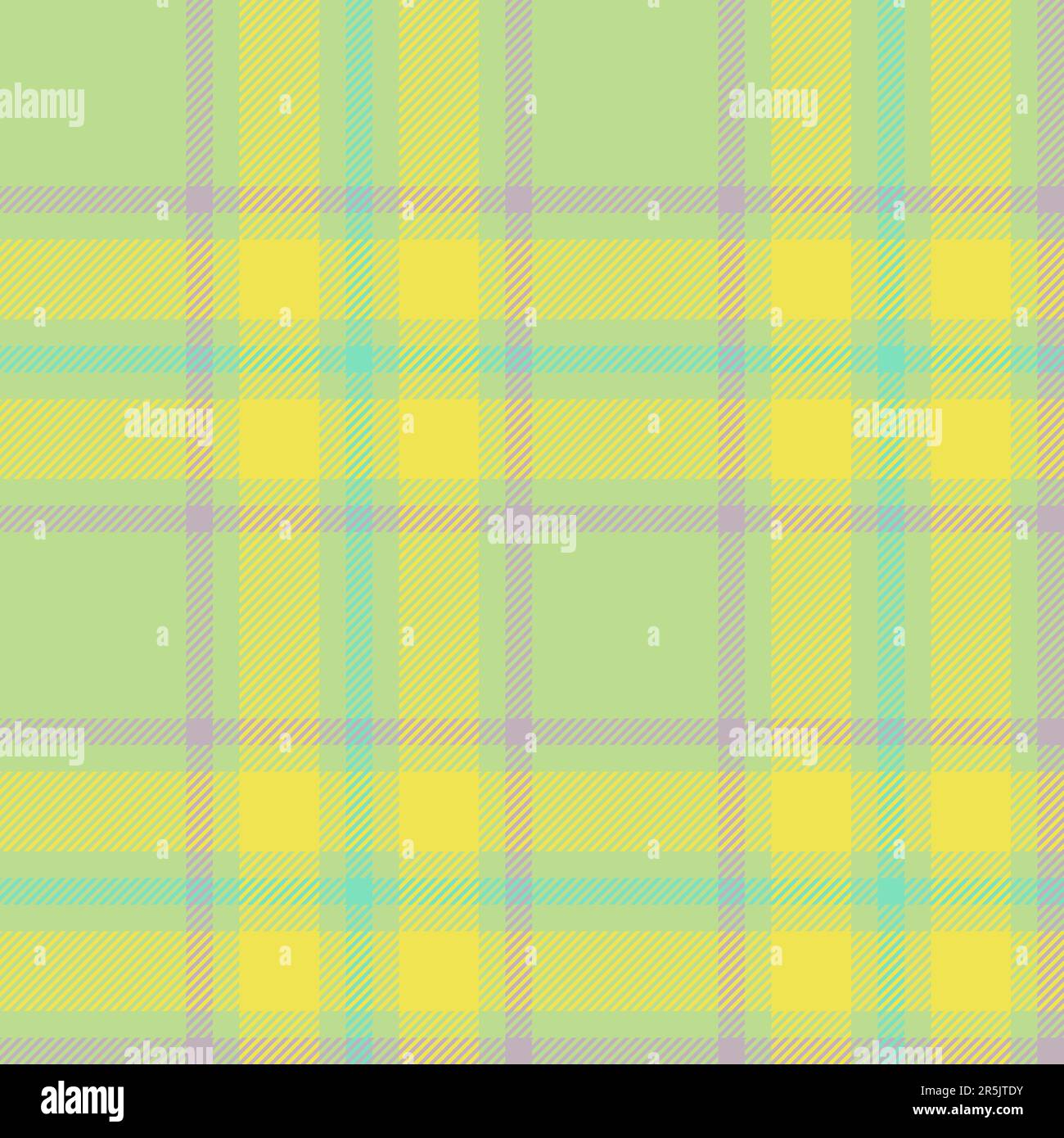 Plaid seamless pattern in yellow. Check fabric texture. Vector textile ...