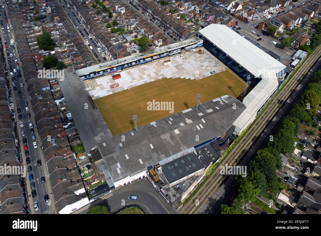 A general view of Kenilworth Road, home of Luton Town Football Club ...