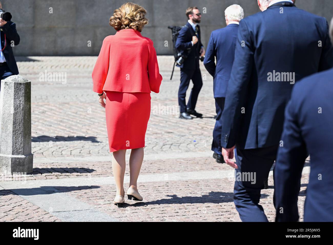 Queen Silvia at Gustaf Adolfs Torg during the visit to Gothenburg on ...