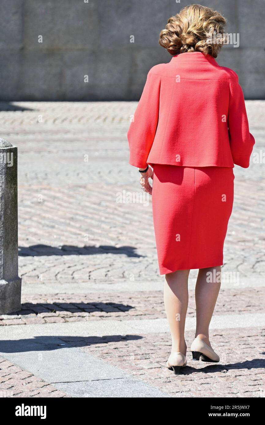 Queen Silvia at Gustaf Adolfs Torg during the visit to Gothenburg on ...