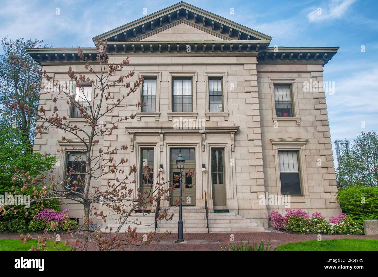 the historic Customs House in Bath Maine on a sunny new england day ...