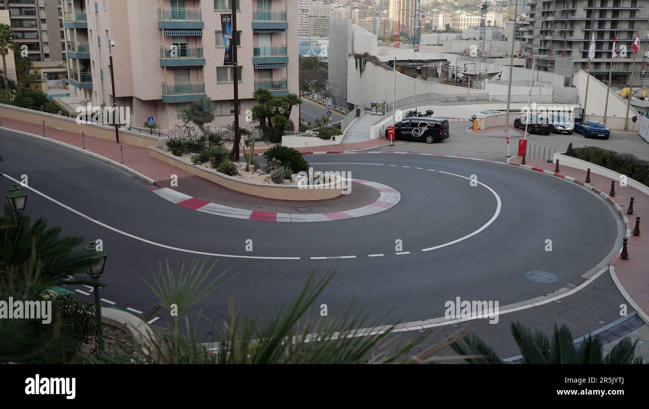 MONACO MONTE-CARLO - CIRCA MARCH, 2023: famous hairpin turn near ...