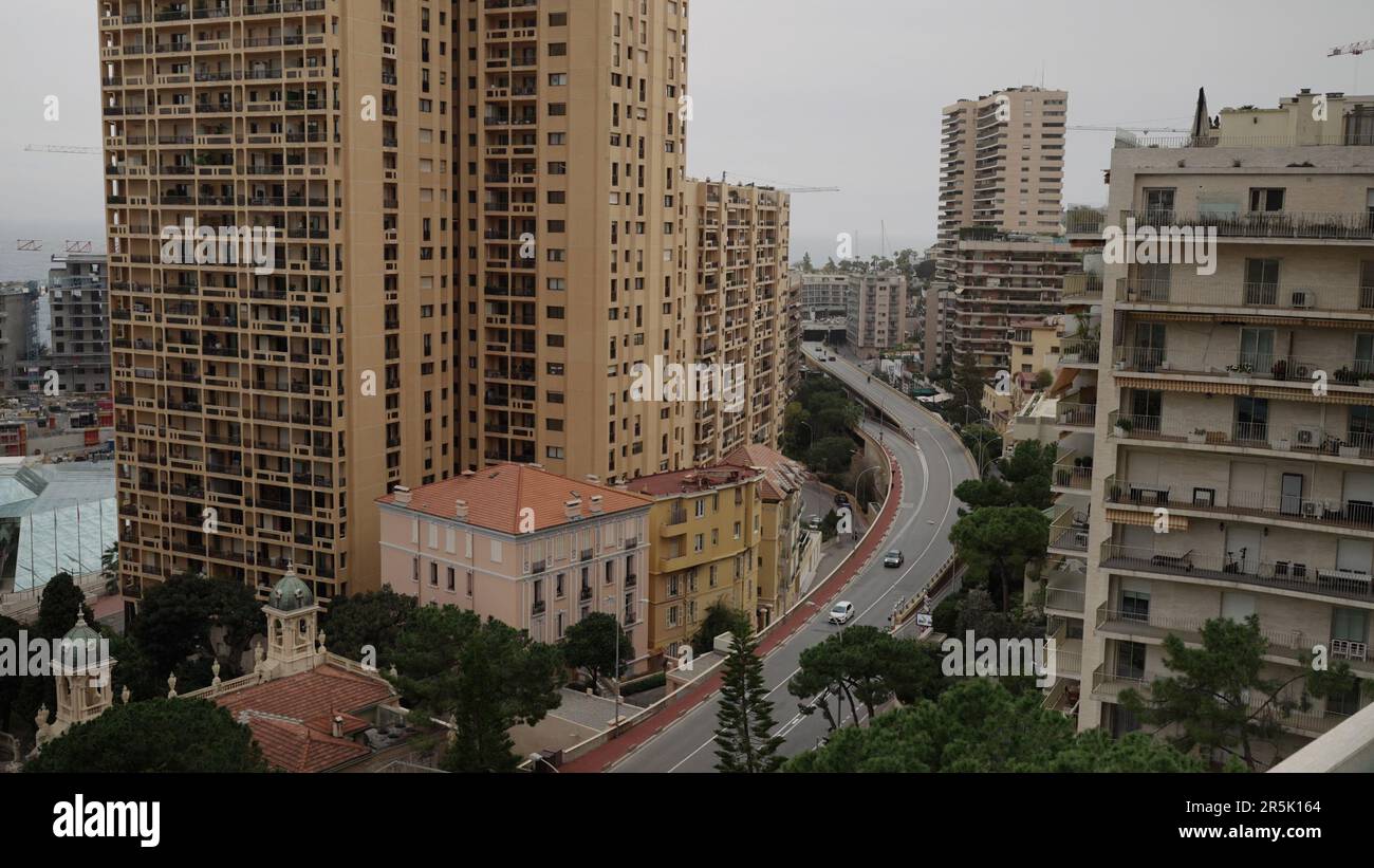 MONACO MONTE-CARLO - CIRCA MARCH, 2023: View of Monaco street in spring ...