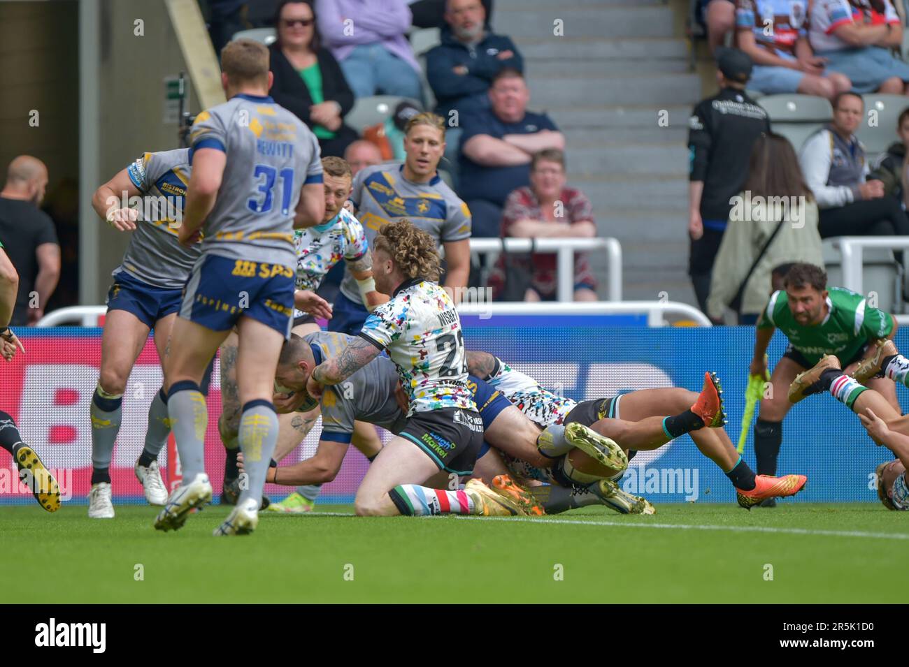 Max Jowitt #1 of Wakefield Trinity goes over for a try during the Magic ...