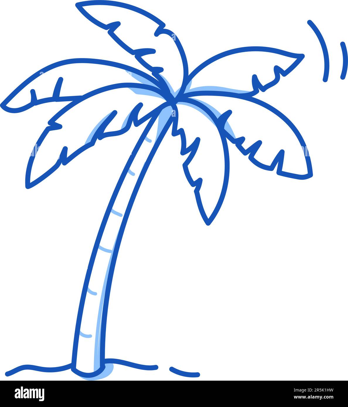 Palm tree doodle. Hand drawn sketch doodle style palm tree. Blue pen ... Palm tree doodle. Hand drawn sketch doodle style palm tree. Blue pen ...