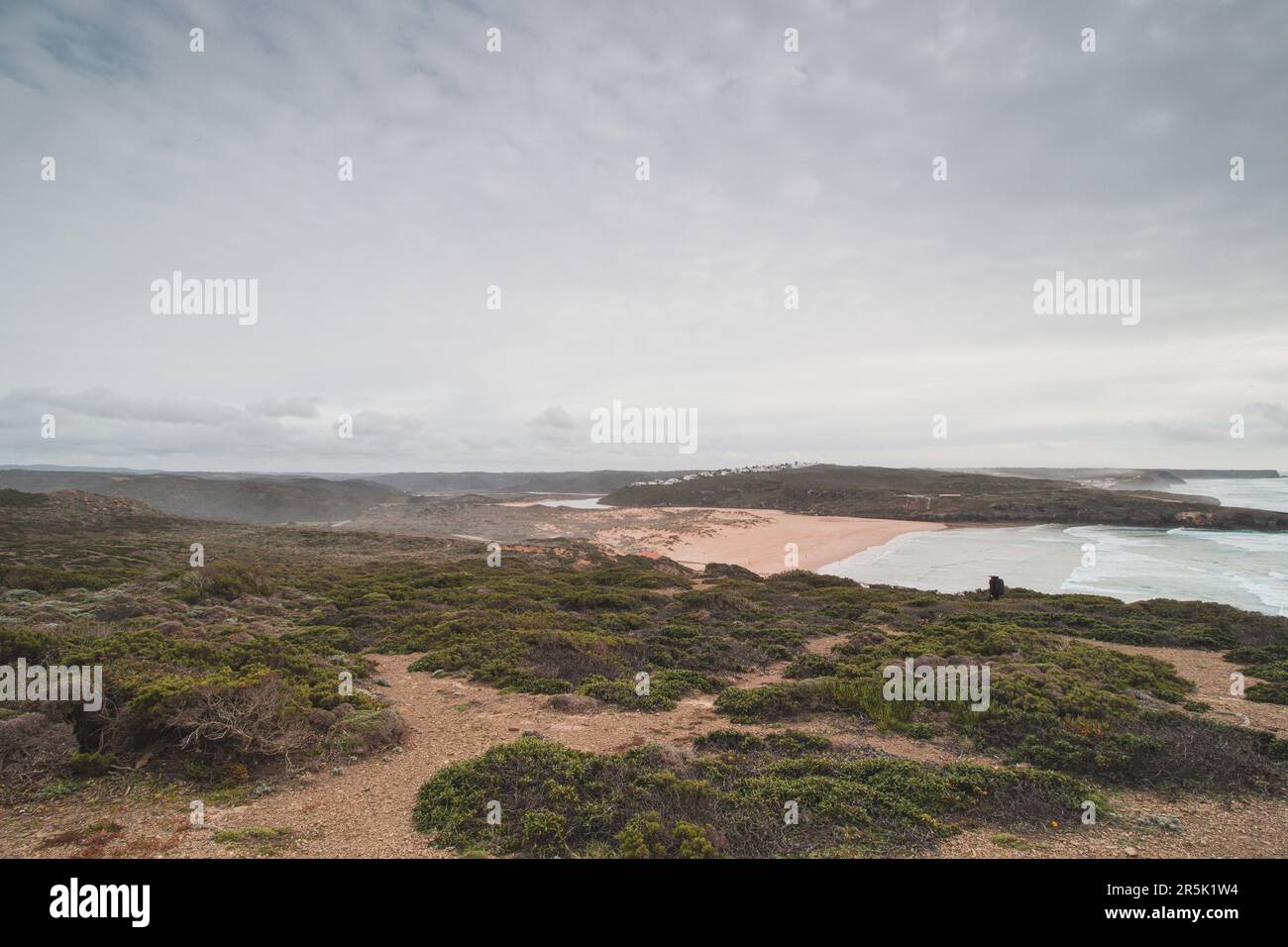 Portuguese landscape of endless plains and sandy beaches along the ...