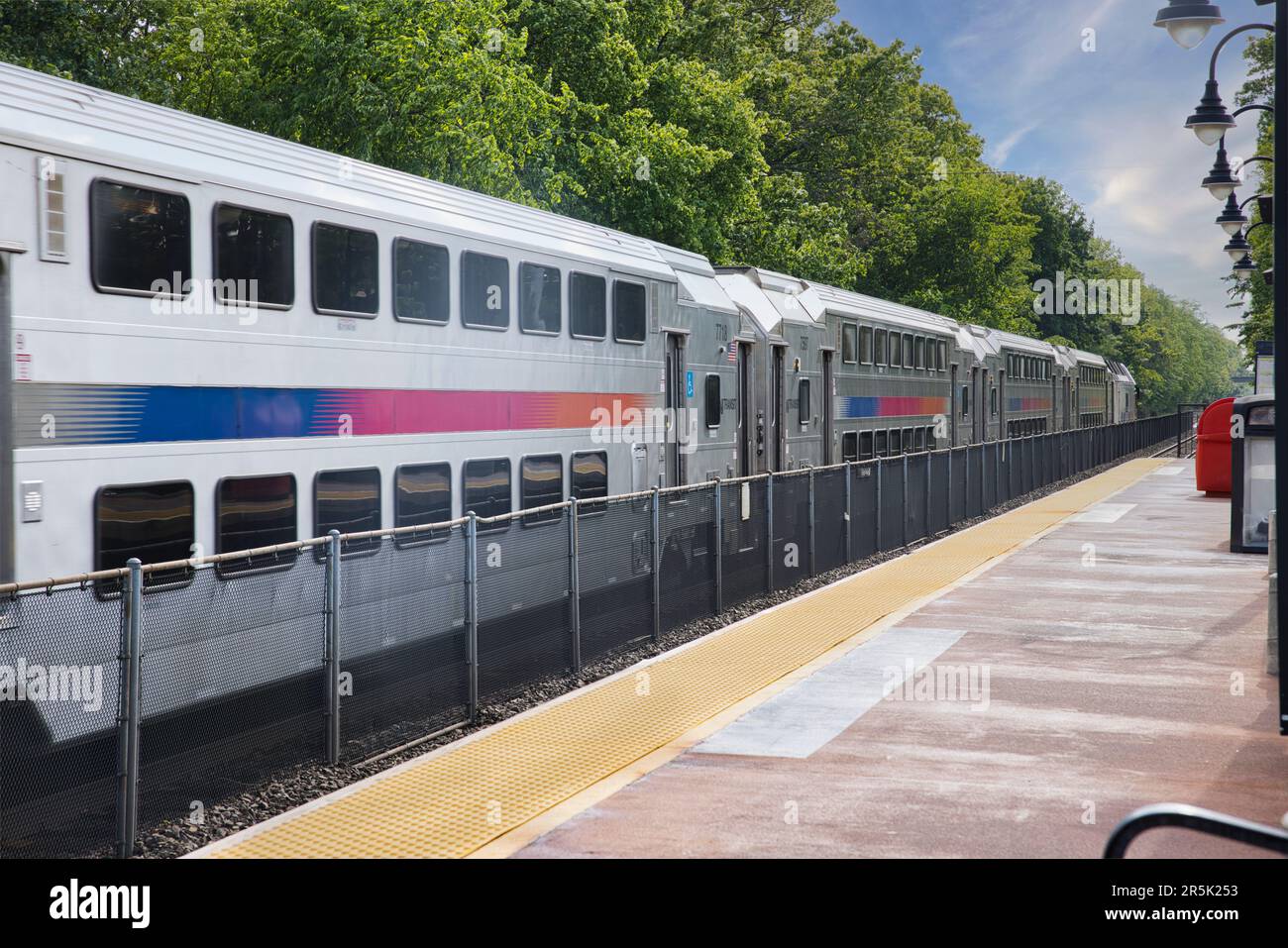Double decker train at Westfield Station close to New York Stock Photo ...