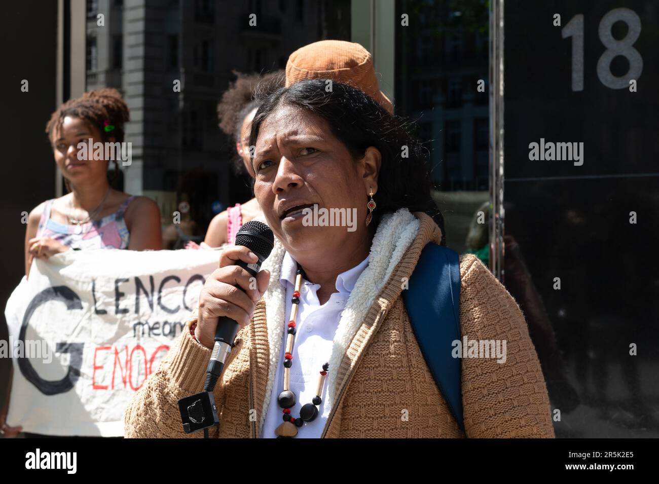 London, UK. 4 June, 2023. Indigenous Yukpa leader Esneda Saavedra ...